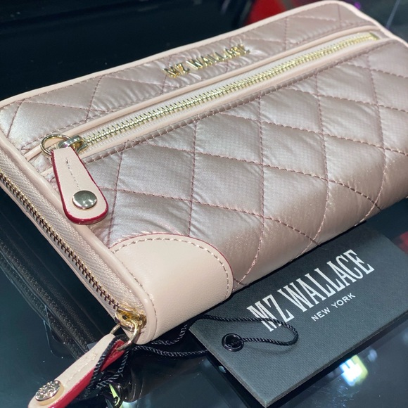 MZ Wallace | Bags | Mz Wallace New Rose Gold Metallic Crosby Wallet | Poshmark